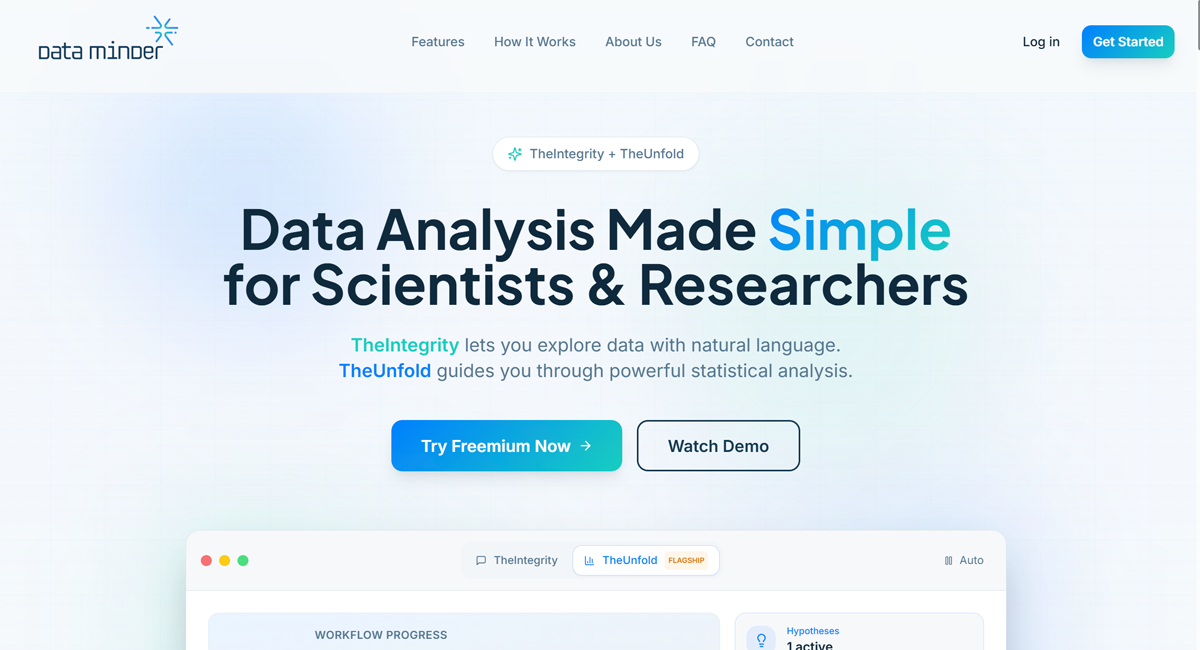 DataMinder - AI-Powered Statistical Analysis for Scientists